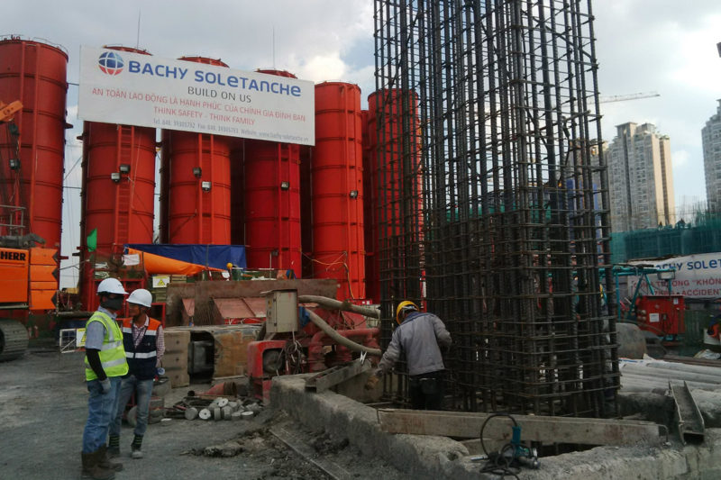Barrette, pile, piling, shaft grout, shaft grouting
